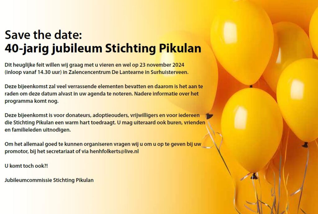 Pikulan bestaat 40 jaar! – Stichting Pikulan